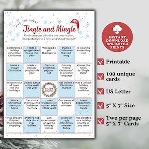 Find the Guest Bingo Christmas Printable, Icebreaker Game Jingle and ...