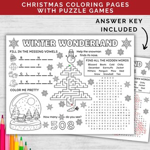 Printable Christmas Placemat for School, Home and Parties, Christmas ...