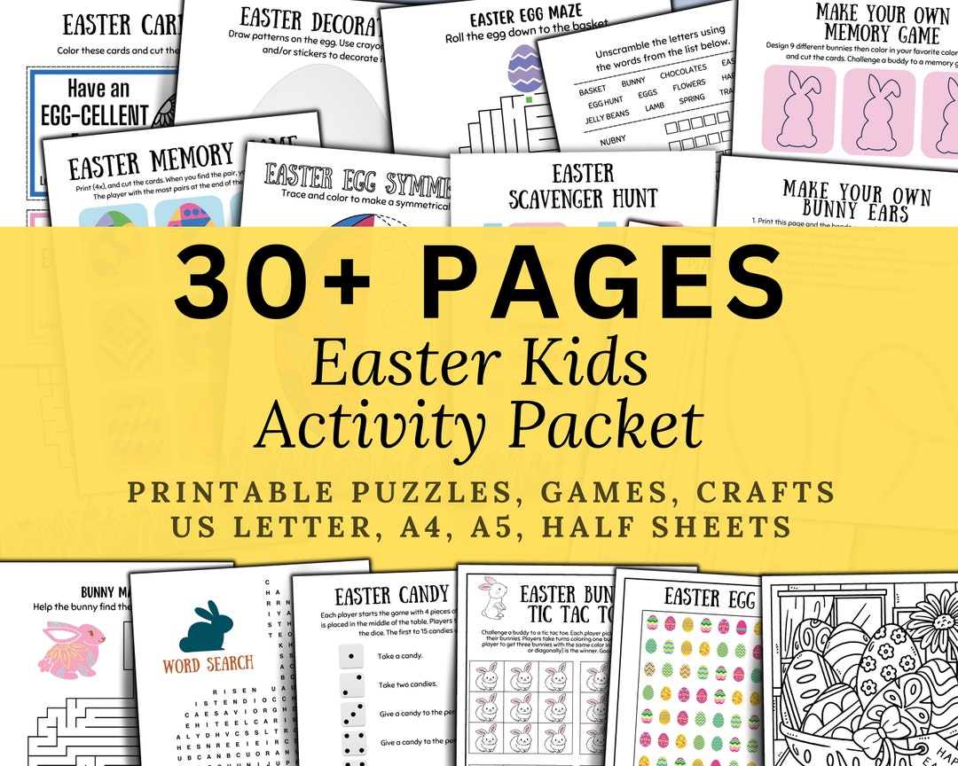 Printable Easter Kids Activity Bundle, Easter Games and Crafts ...