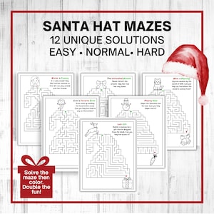 Printable Christmas Maze Bundle, Christmas Activity, Mazes for Kids ...