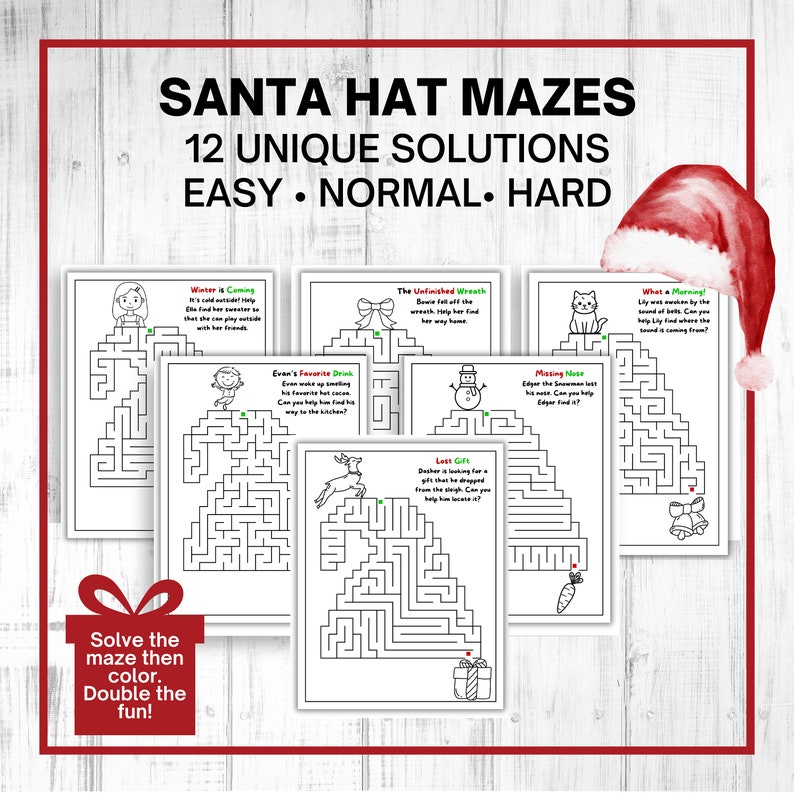Printable Christmas Maze Bundle, Christmas Activity, Mazes for Kids ...