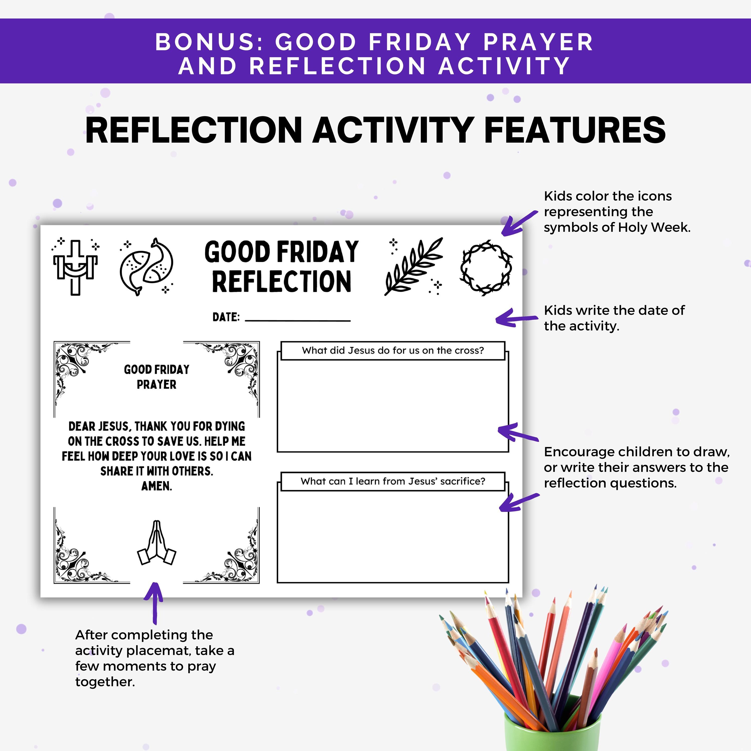 Good Friday Activity Placemat for Kids, Printable Holy Week Lent ...