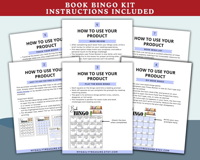 EDITABLE Book Bingo Challenge, Fillable Book Bingo Template, Printable ...
