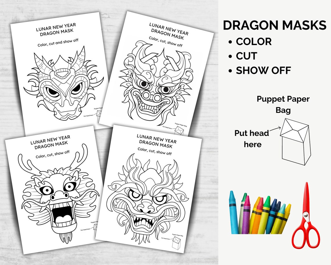 Lunar New Year Printable Activity Bundle, Chinese New Year Coloring ...