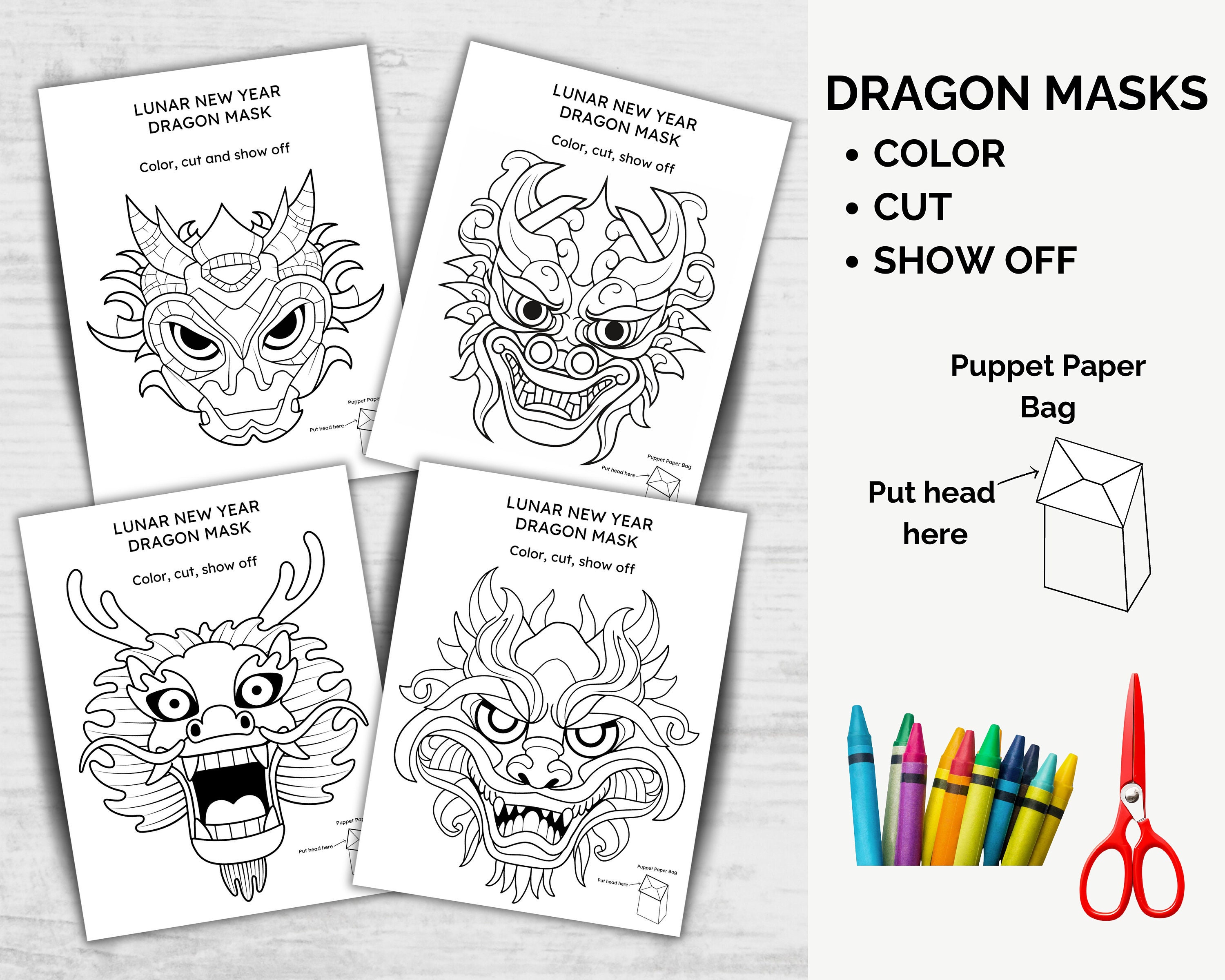 Lunar New Year Printable Activity Bundle, Chinese New Year Coloring ...