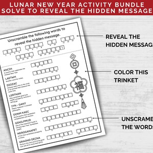 Lunar New Year Activity Bundle: Coloring Pages, Crafts, and Games (PDF ...