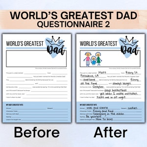 All About My Dad, Printable Daddy Craft, Father's Day Questionnaires ...
