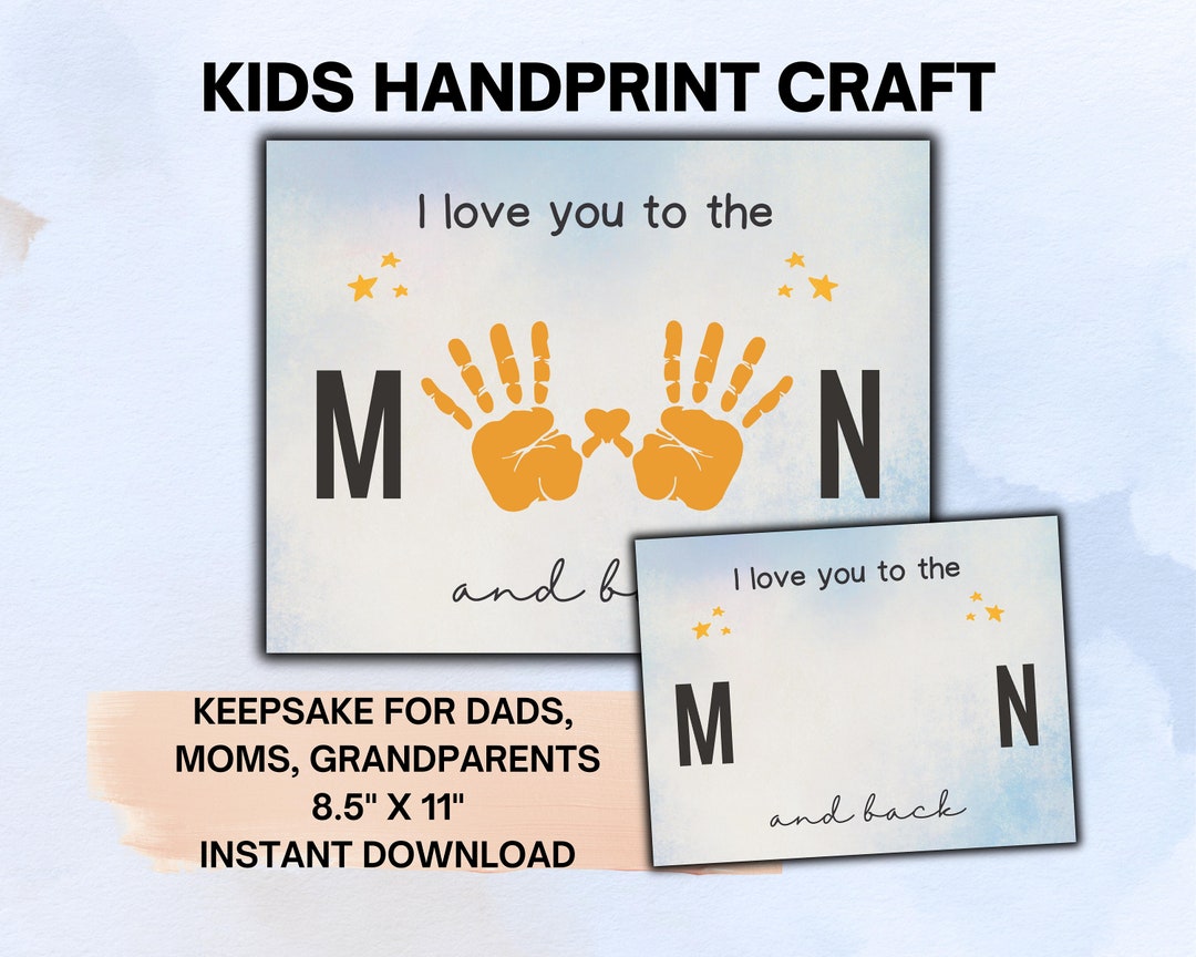 Kids Handprint Art Printable, Fathers Day Handprint, Mothers Day ...