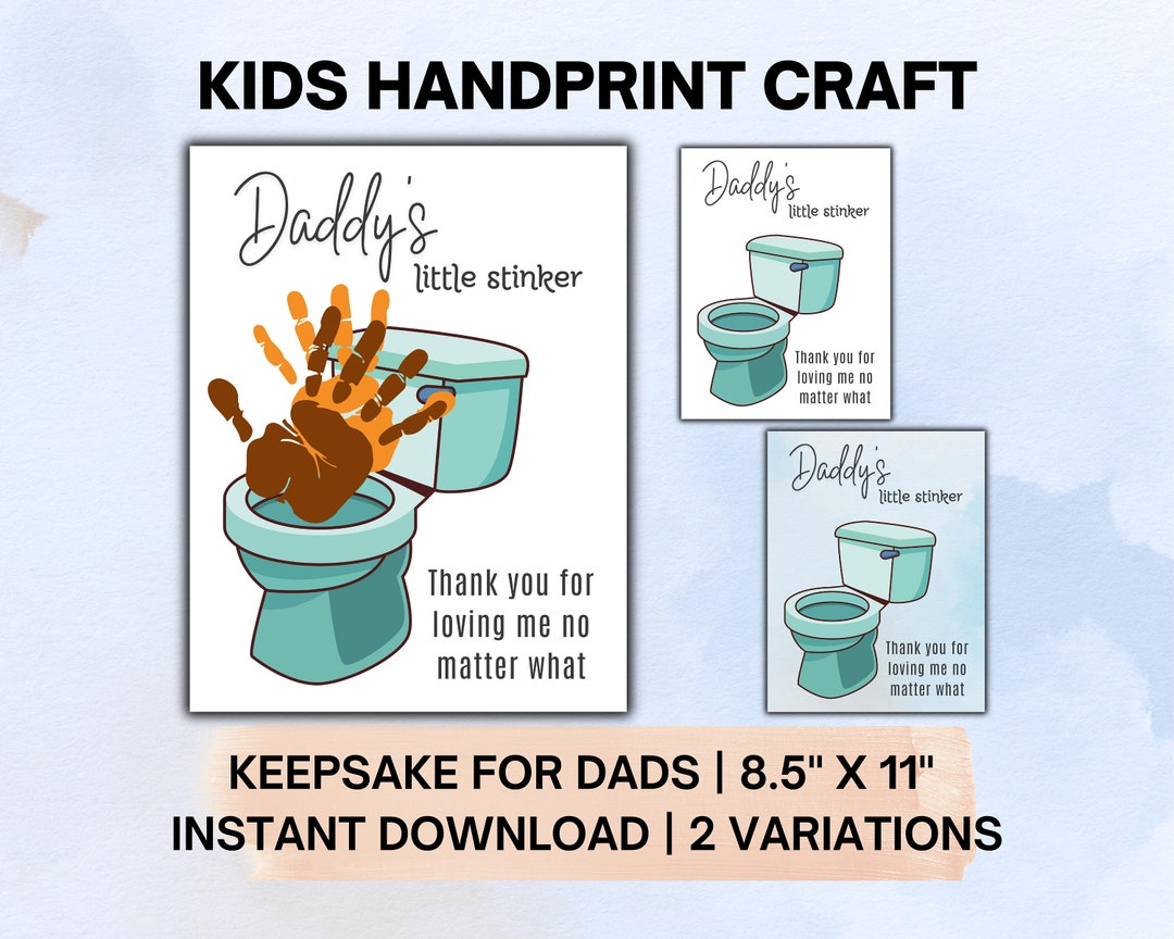 Funny Father's Day Handprint Art: Daddy's Little Stinker Keepsake (PDF ...