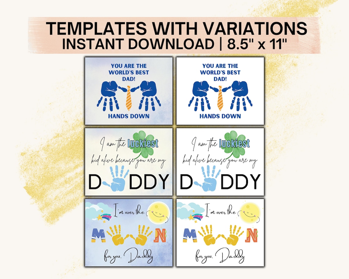 Fathers Day Handprint, Birthday Gift for Dad, Kids Handprint Printable ...