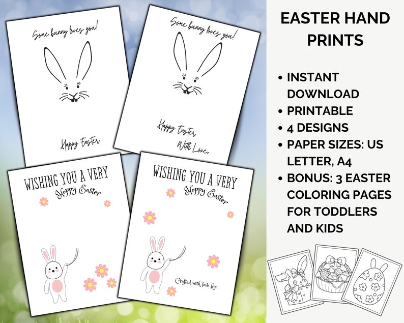 Easter Bunny Handprint Craft: DIY Kids Keepsake (PDF Download) - Etsy