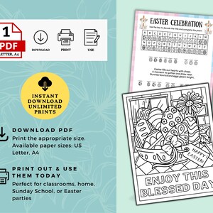 Easter Activity Bundle: Games, Puzzles, Coloring Pages (printable PDF ...