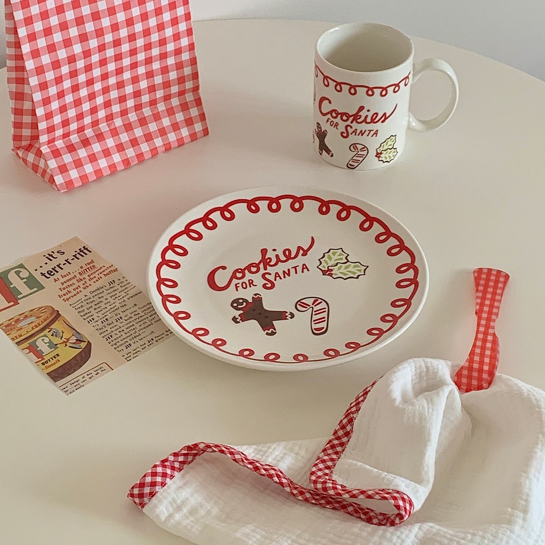 Gingerbread Man on Ceramic Plate Christmas Cartoon - Etsy