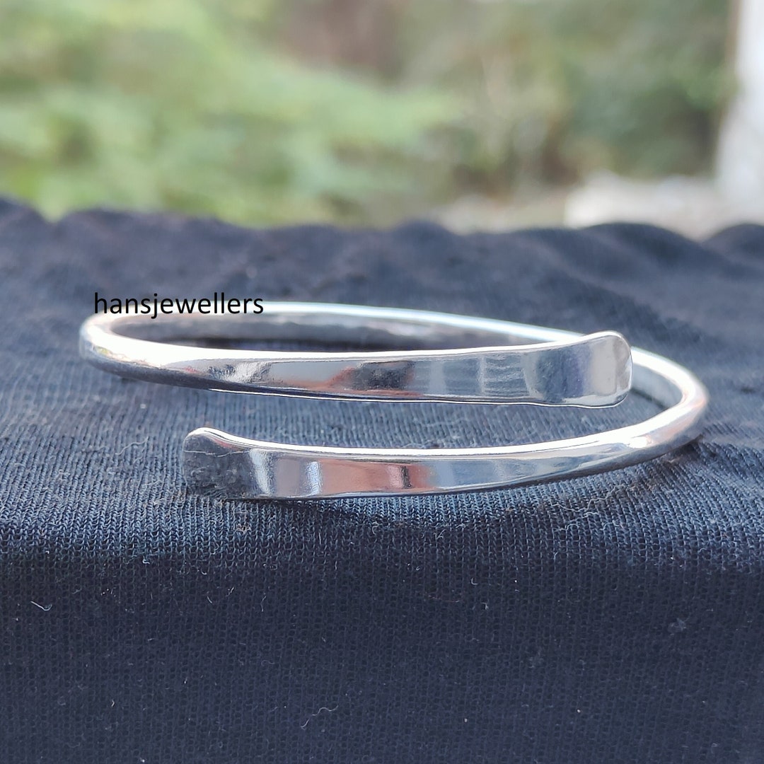 Hand Crafted - Sterling Silver Wrap Bangle HJ39 - Etsy Australia