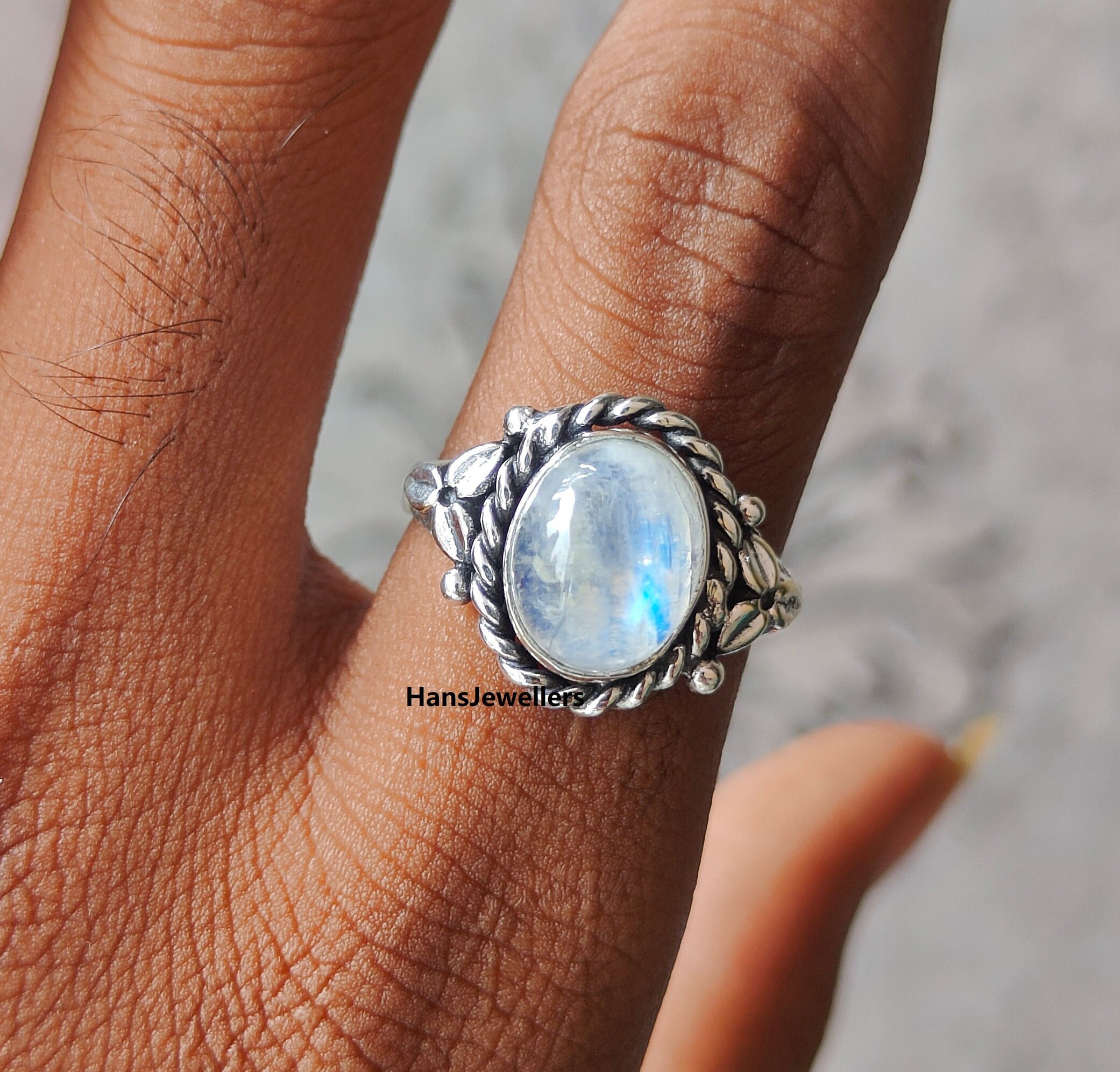Stainless steel moonstone ring store