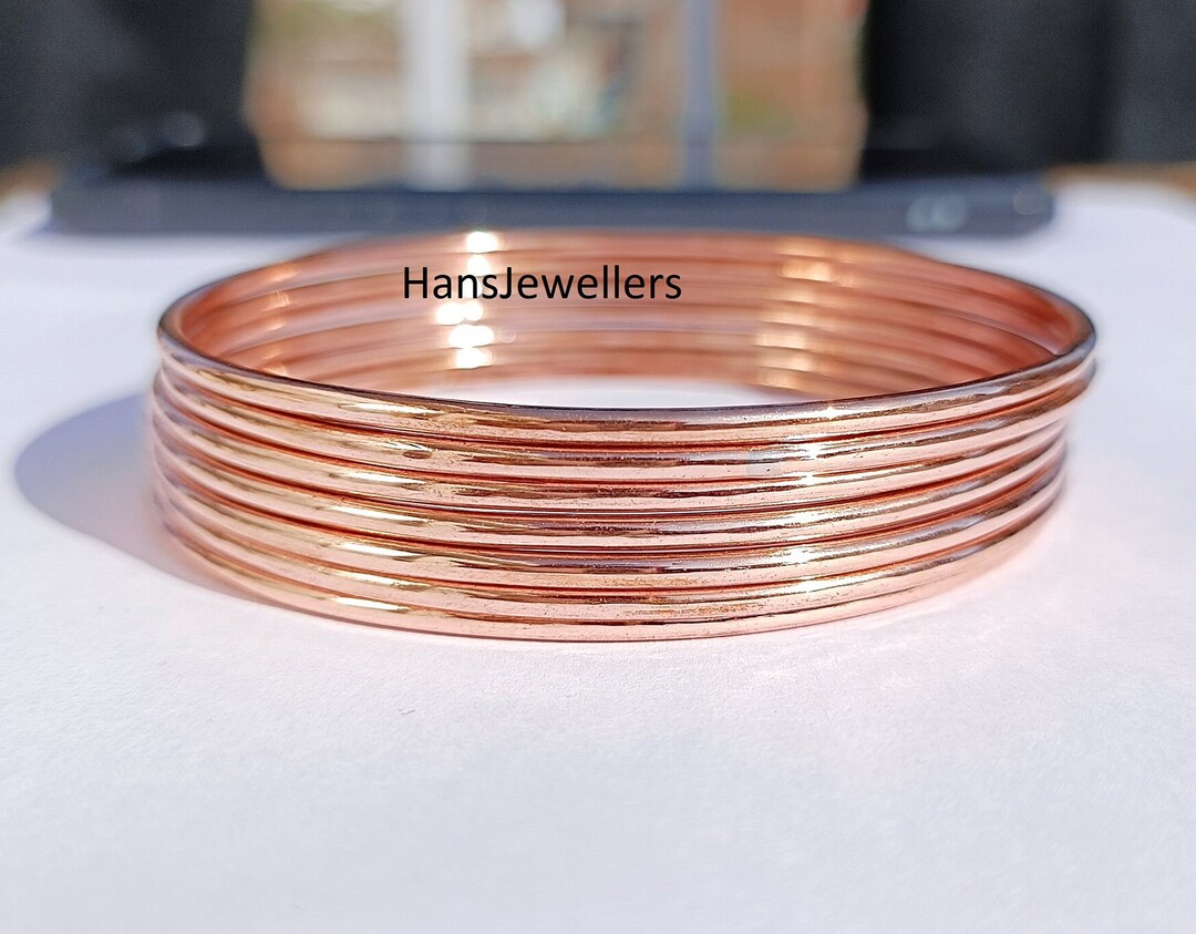Pure Copper Bangle Set of Solid Copper Bangle /set of 7 Pcs. Hammered ...