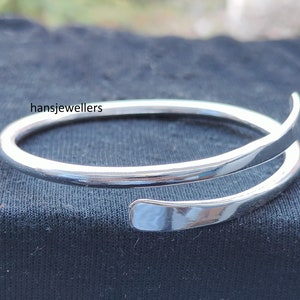 Hand Crafted - Sterling Silver Wrap Bangle HJ40 - Etsy