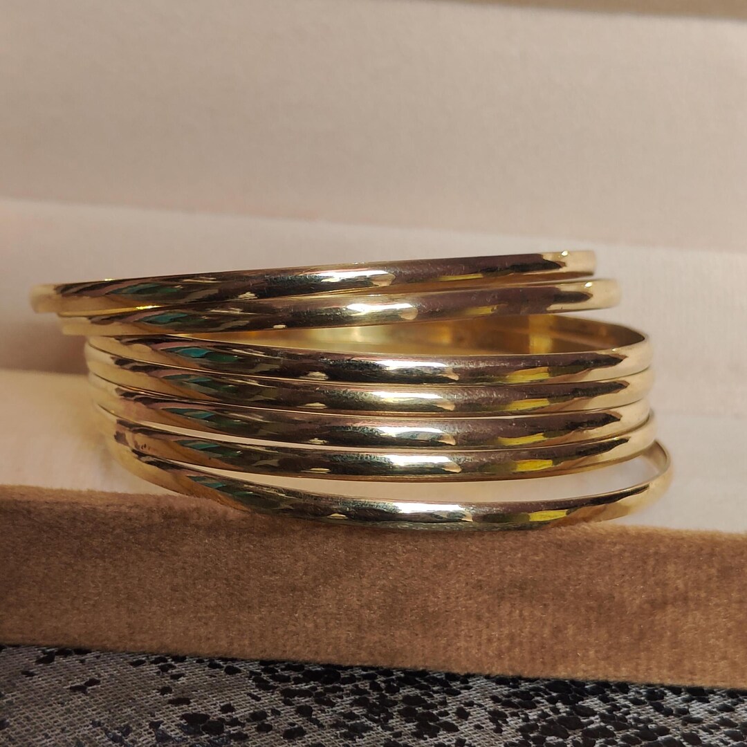 Thick West Indian Bangles, Set of 7 Bangles, Brass Bangles, Bangles ...