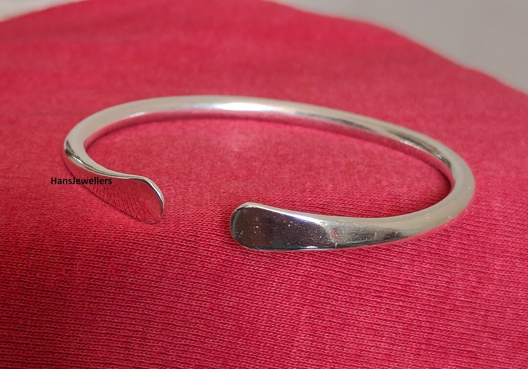 Hand Crafted -sterling Silver Wrap Bangle / Bracelet, Adjustable Silver ...
