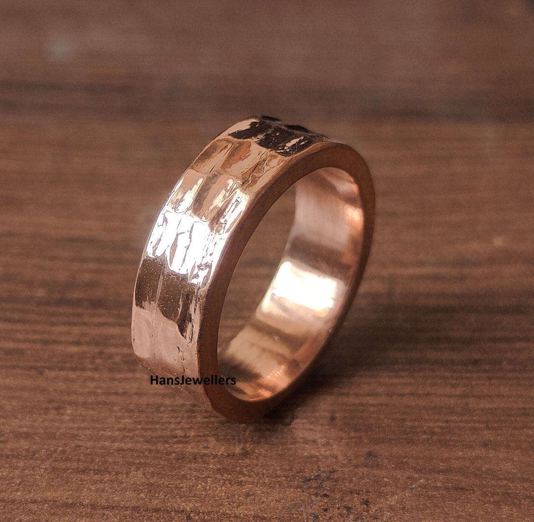 Handmade Hammered Copper Ring: Solid Textured Band, Boho Style - Etsy