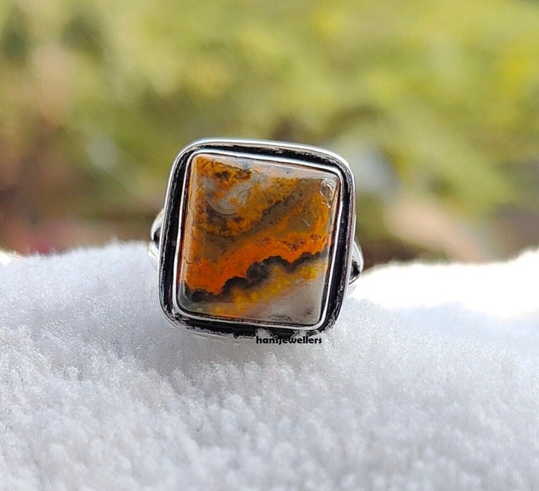 Bumble Bee Jasper Ring 925 Sterling Silver Ring Adjustable Ring High ...