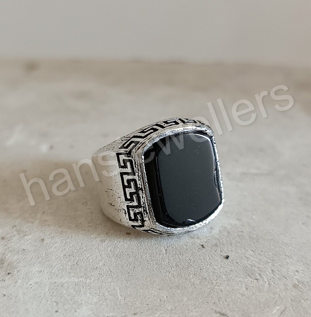 Genuine Black Onyx Ring, Black Onyx Silver Ring, Black Onyx Sterling Silver Ring, Black Onyx ...