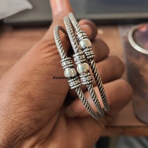 Thick Sterling Silver Bangle: West Indian Boho Style - Etsy