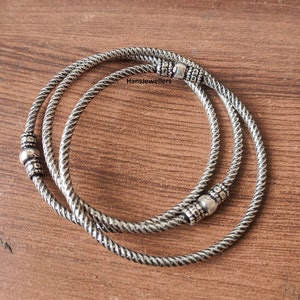 Thick Sterling Silver Bangle: West Indian Boho Style - Etsy
