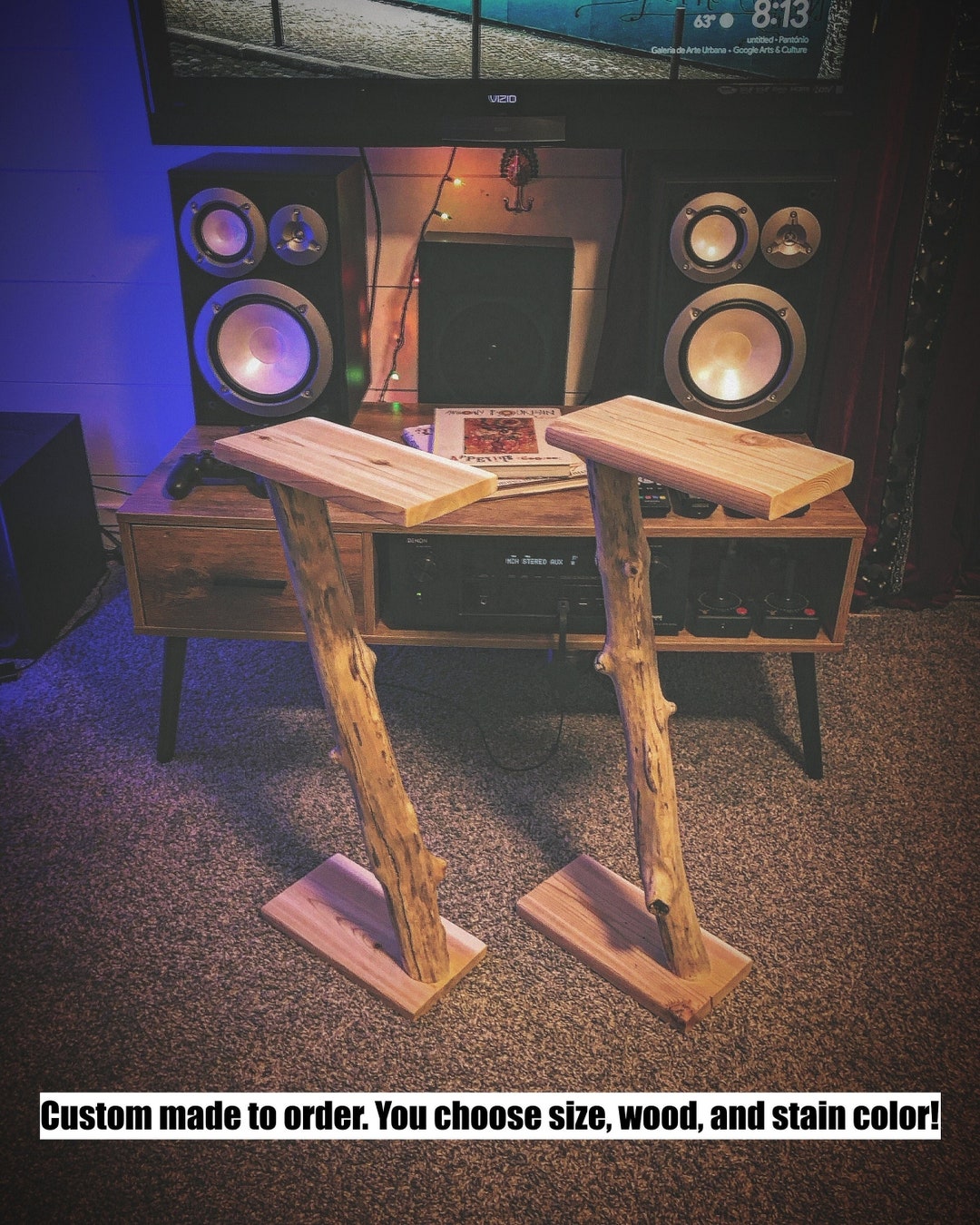 Wooden Speaker Stands // Custom Handmade to Order // Fits Any Speaker ...