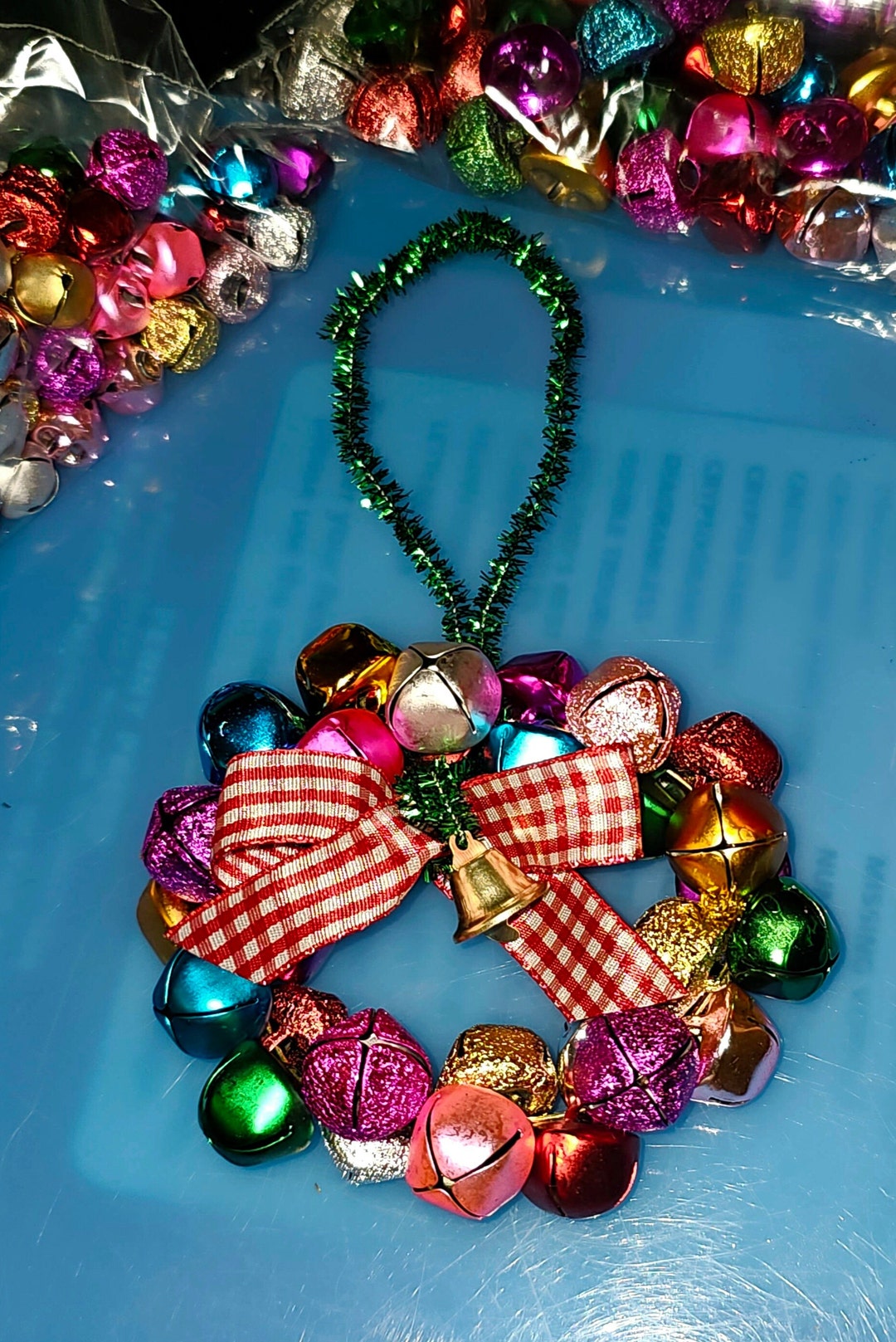 4 Handcrafted Bell Wreath Christmas Tree Ornament - Etsy