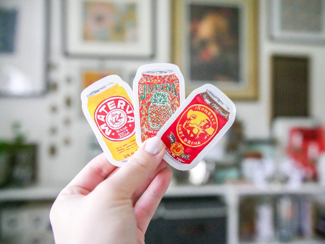 Cuban Soda Sticker Set Iron Beer, Materva, Jupiña Stickers Miami ...