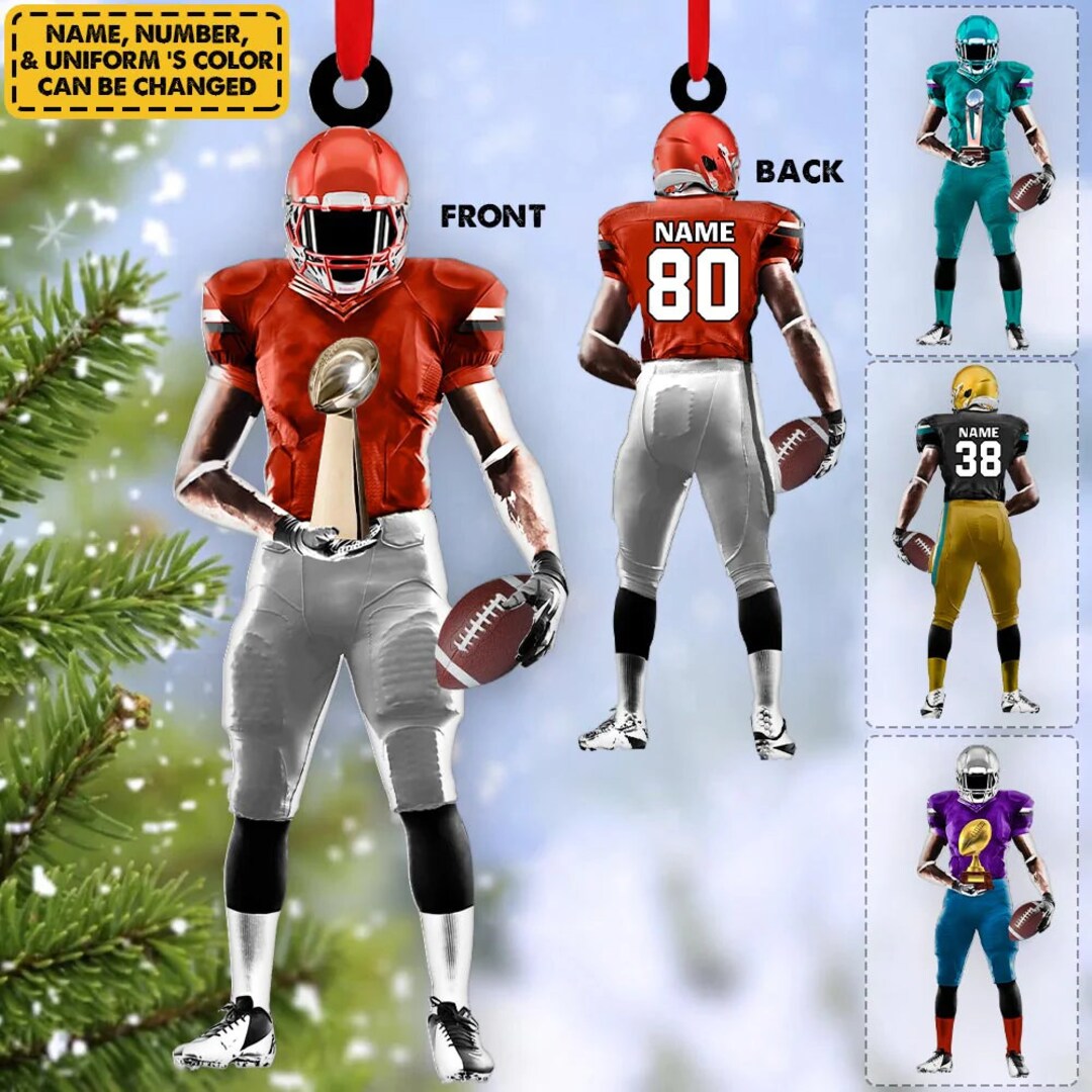 Custom Ornament Gift for Football Player, Personalized Gifts for ...