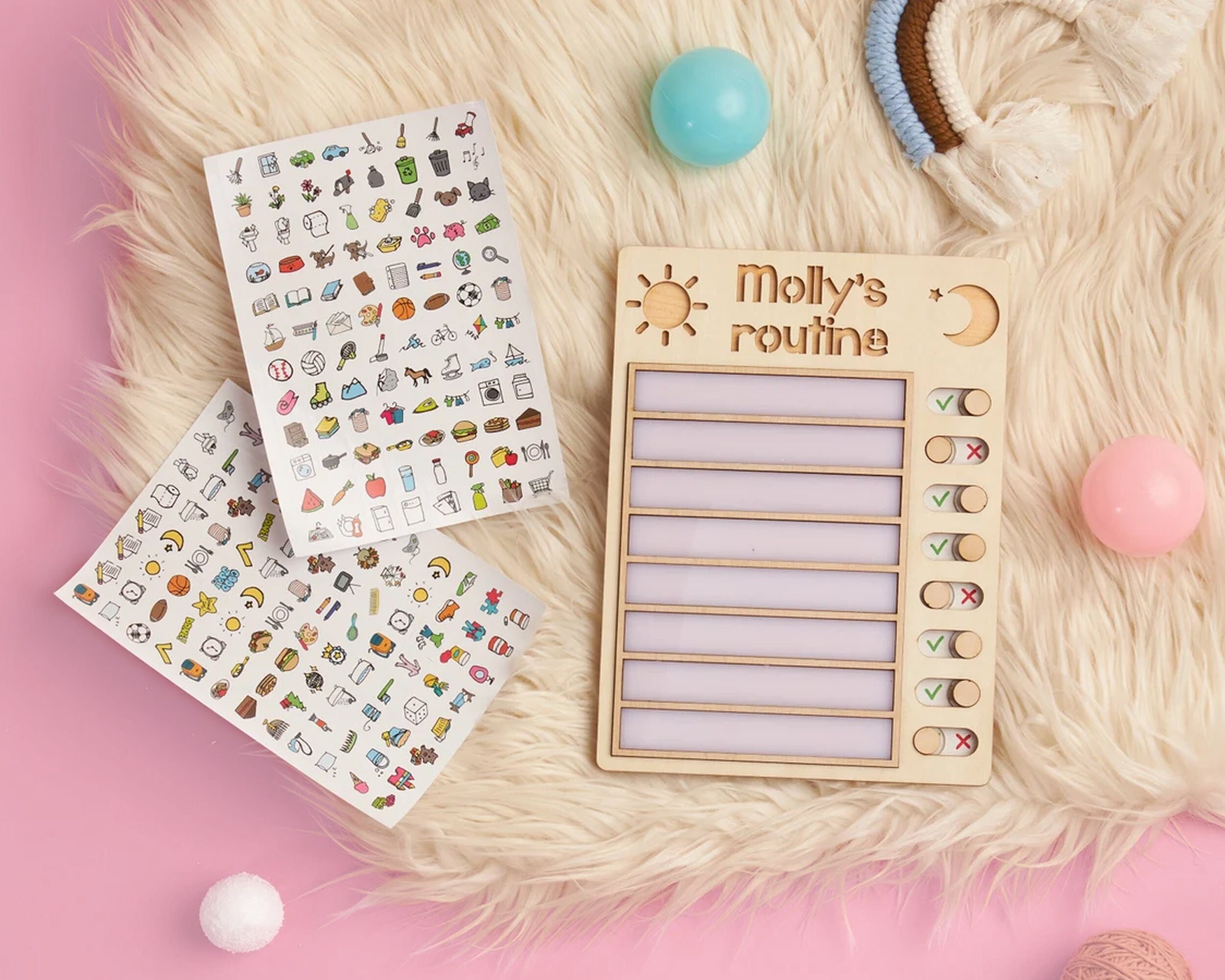 Personalized Daily Routine Chart, Daily Responsibility Board, Visual ...