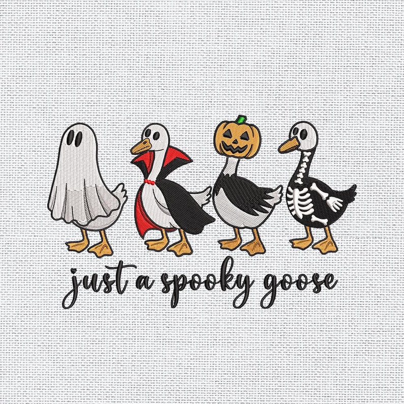 Halloween Goose Embroidery Bundle, 11 Spooky Ghost Skeleton Pumpkin ...