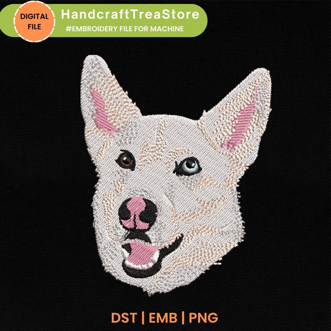 Husky Dog Digitized Machine Embroidery Design, Cute Dog Embroidery ...