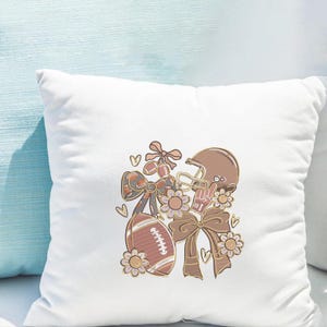 Football. Fall Season Themed Embroidery Design With Helmets and Flowers ...