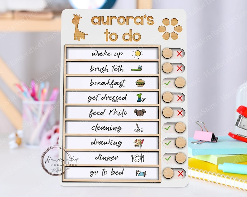 Personalized Daily Routine Chart, Daily Responsibility Board, Visual ...