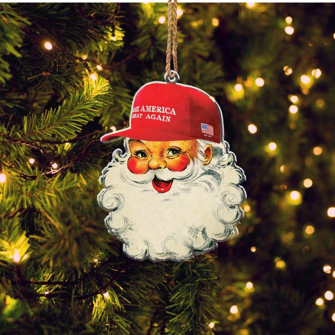 Santa MAGA Hat Ornament, American Santa Claus Christmas Tree Decor ...