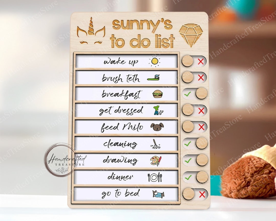 Personalized Daily Routine Chart, Daily Responsibility Board, Visual ...