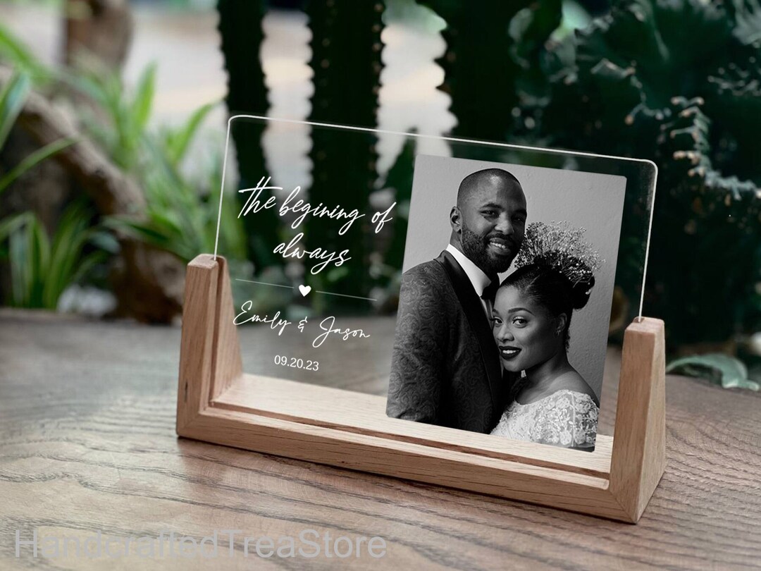 Personalized Wedding Photo Frame Black Couple, LGBT, Custom Wedding ...