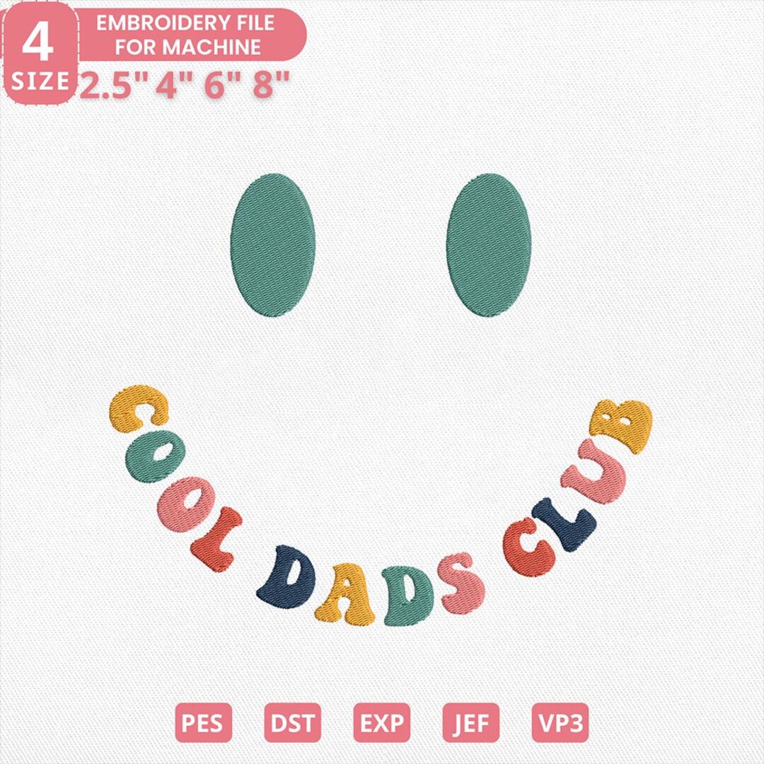 Cool Dads Club Embroidery Design, Funny Dad Embroidery File, Father's ...
