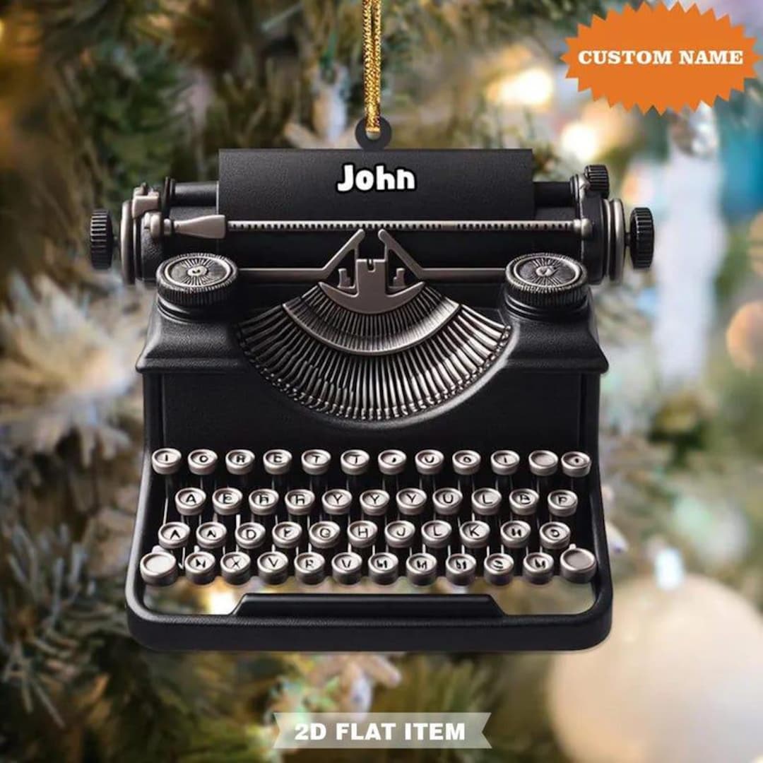 Personalized Typewriter Christmas Ornament, Typewriter Xmas Home Decor ...