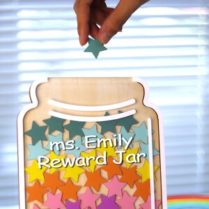Custom Magnetic Star Reward Jar Classroom Behavior, Personalized Star ...