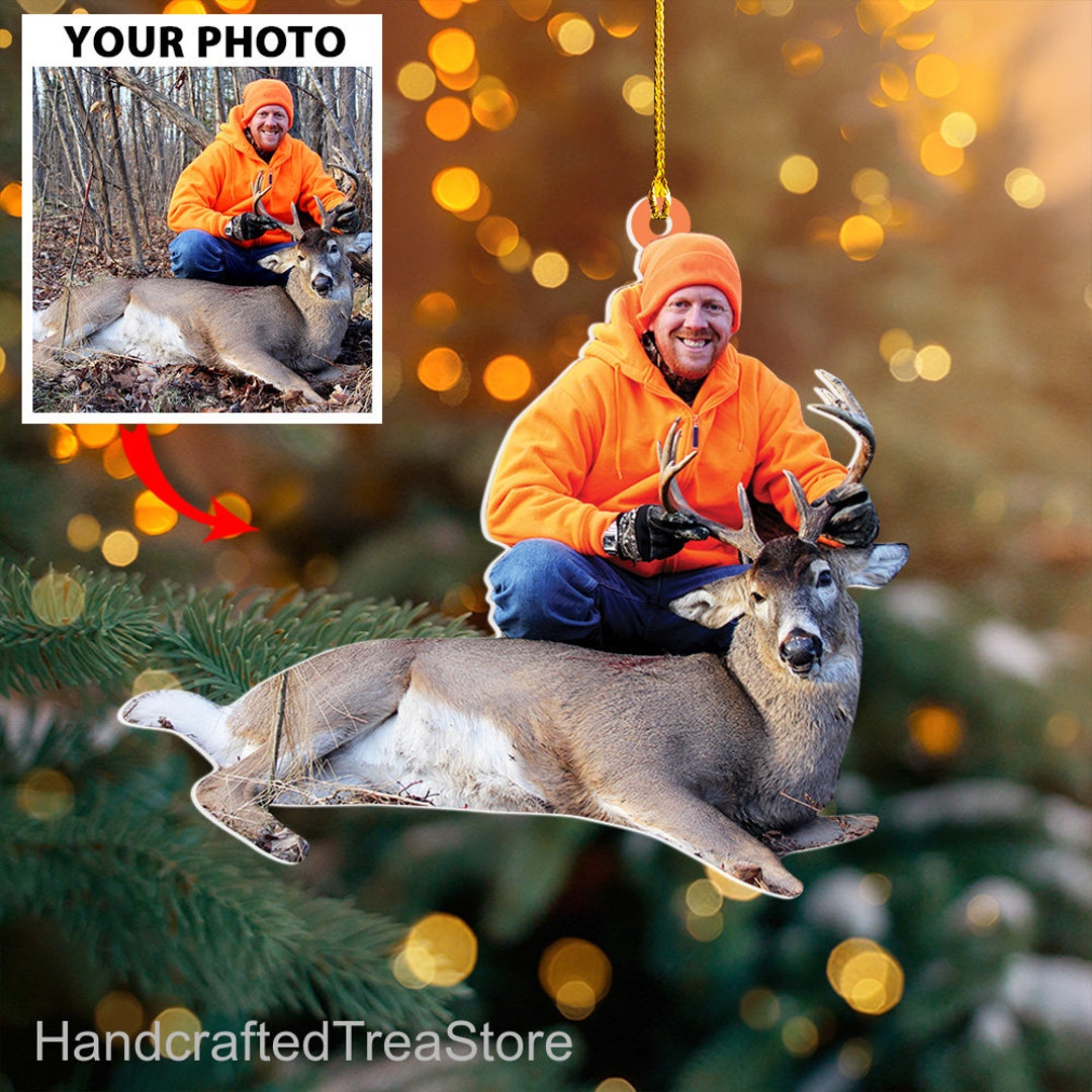 Personalized Photo Hunting Christmas Tree Ornament, Hunting Ornament ...
