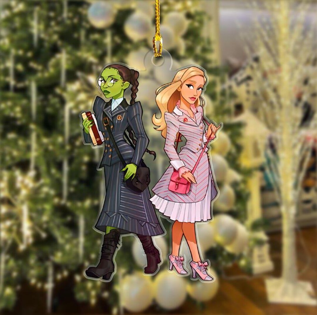 Elphaba and Glinda Besties Acrylic Ornament, Wicked Christmas Ornament ...