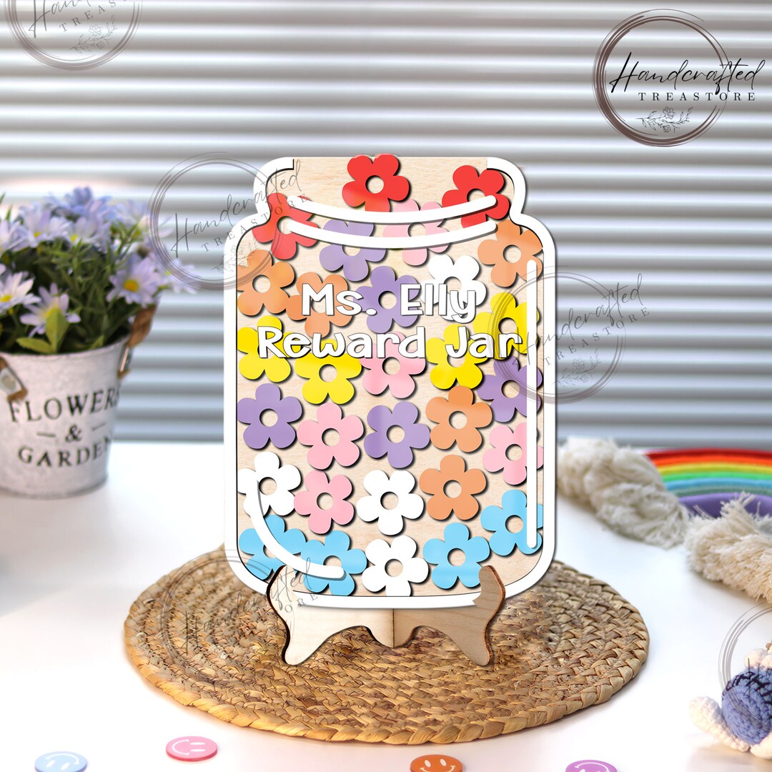 Custom Magnetic Reward Jar Classroom Behavior, Personalized Paw Print ...