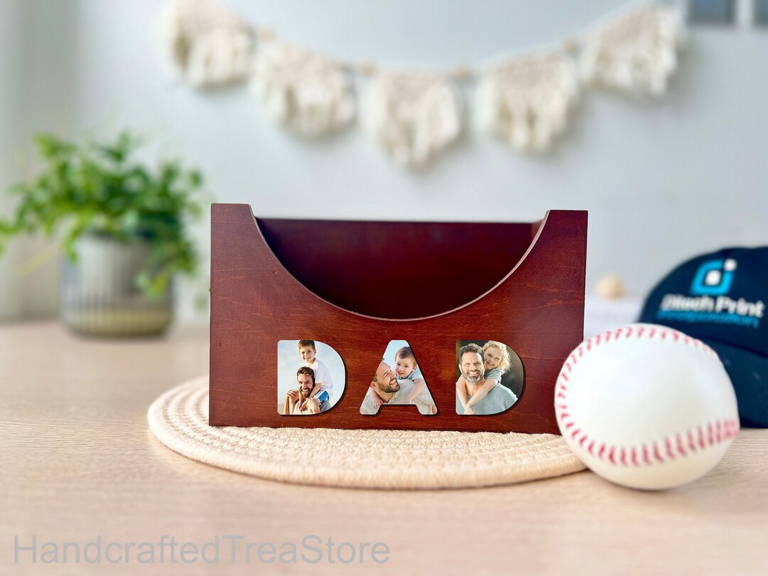 Personalized Wooden Picture Frame Hat Holder, Custome Dad Cap Display ...
