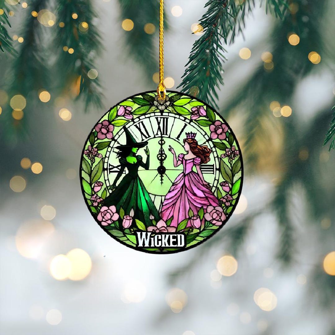 Elphaba and Glinda Besties Acrylic Ornament, Wicked Christmas Ornament ...