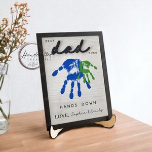 Hands Down Best Dad Ever, Personalized Engraved Wooden Sign, Celebrate ...