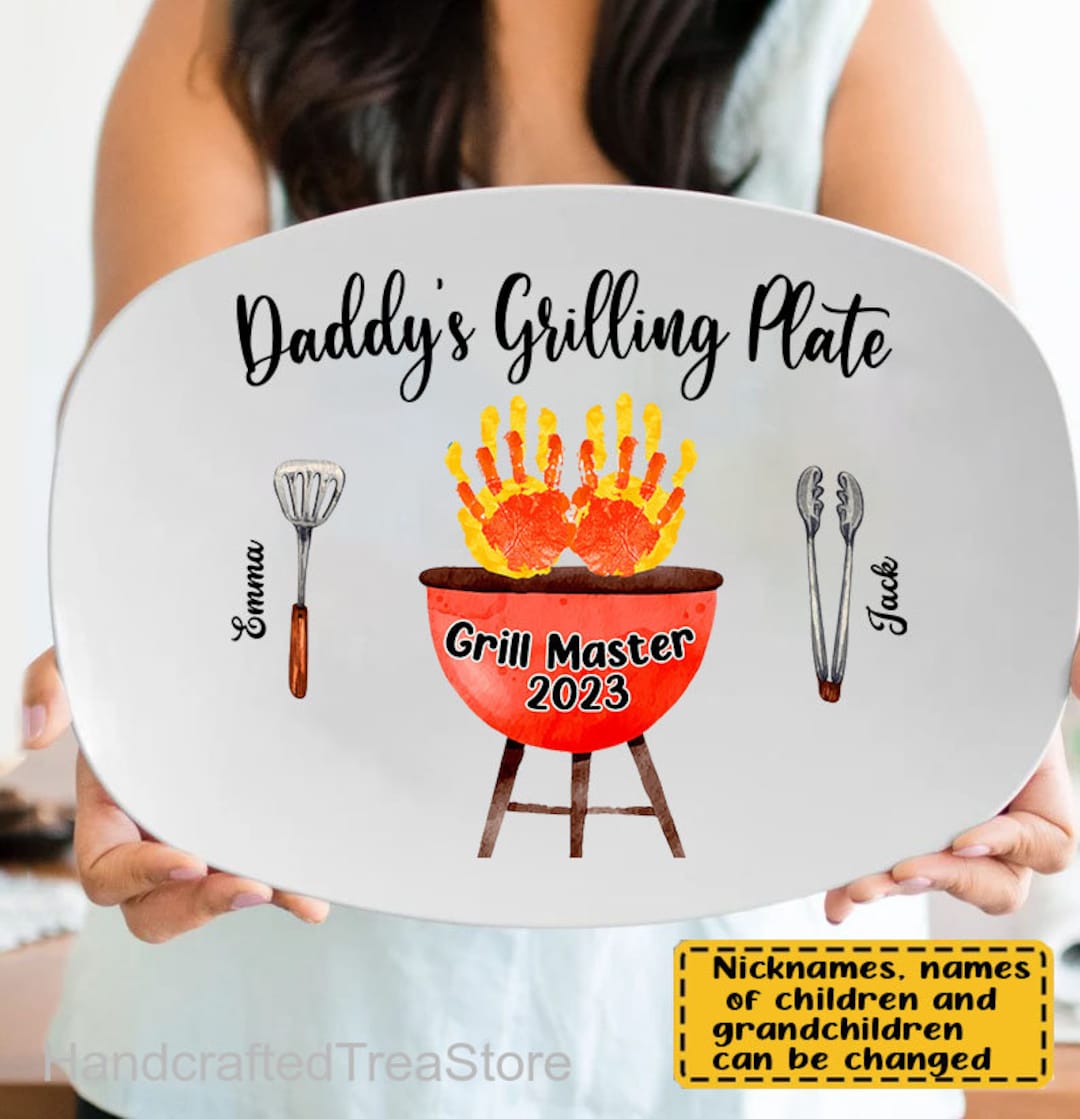 Personalized Grilling Platter, Daddys Grilling Plate for Dad, BBQ Gifts ...